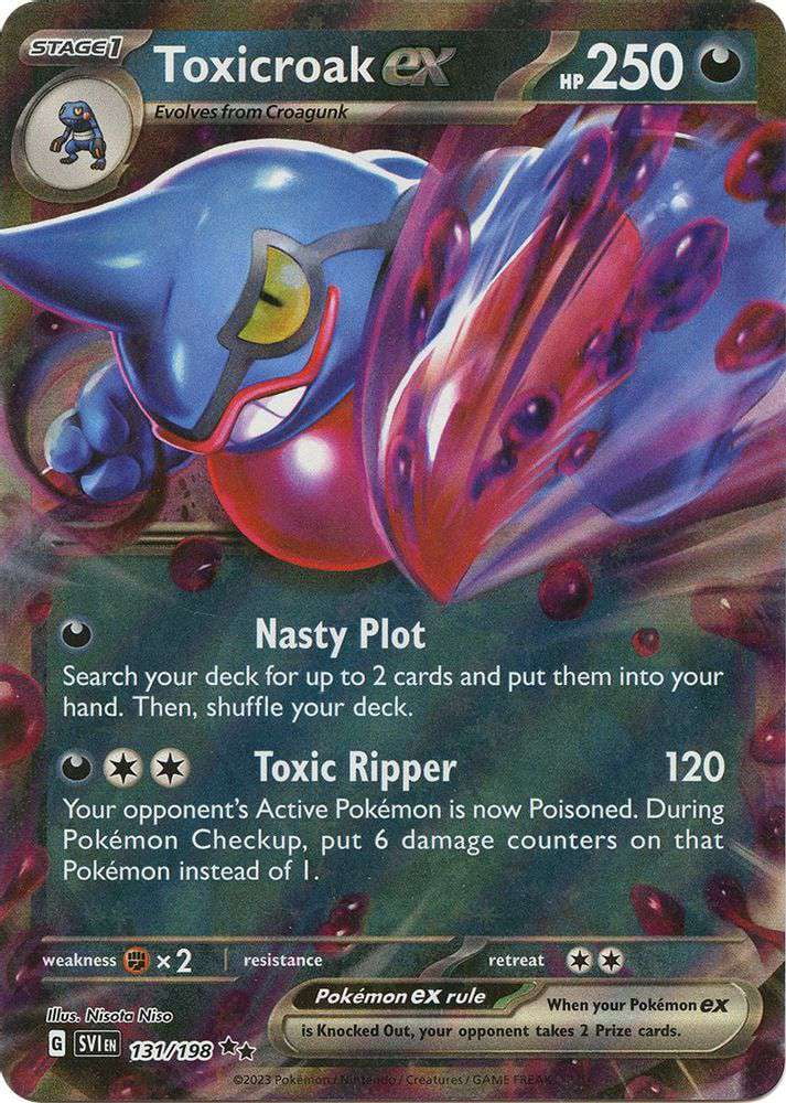 Pokemon Scarlet & Violet Base Set Double Rare Toxicroak ex #131/198 ...