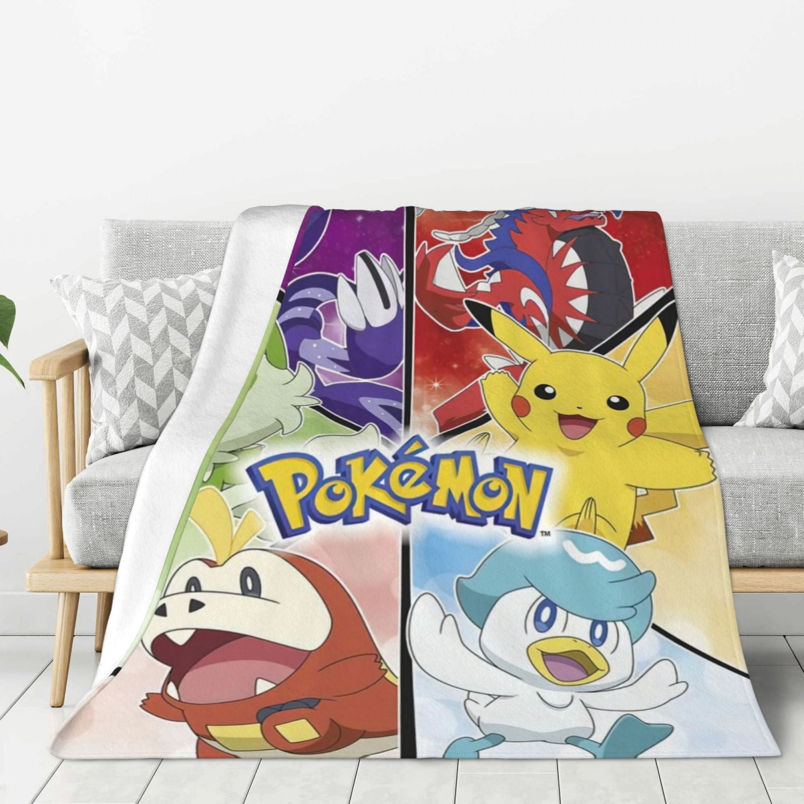 Pokemon- (Scarlet & Violet - Character Montage) Blanket,Throw Blanket ...