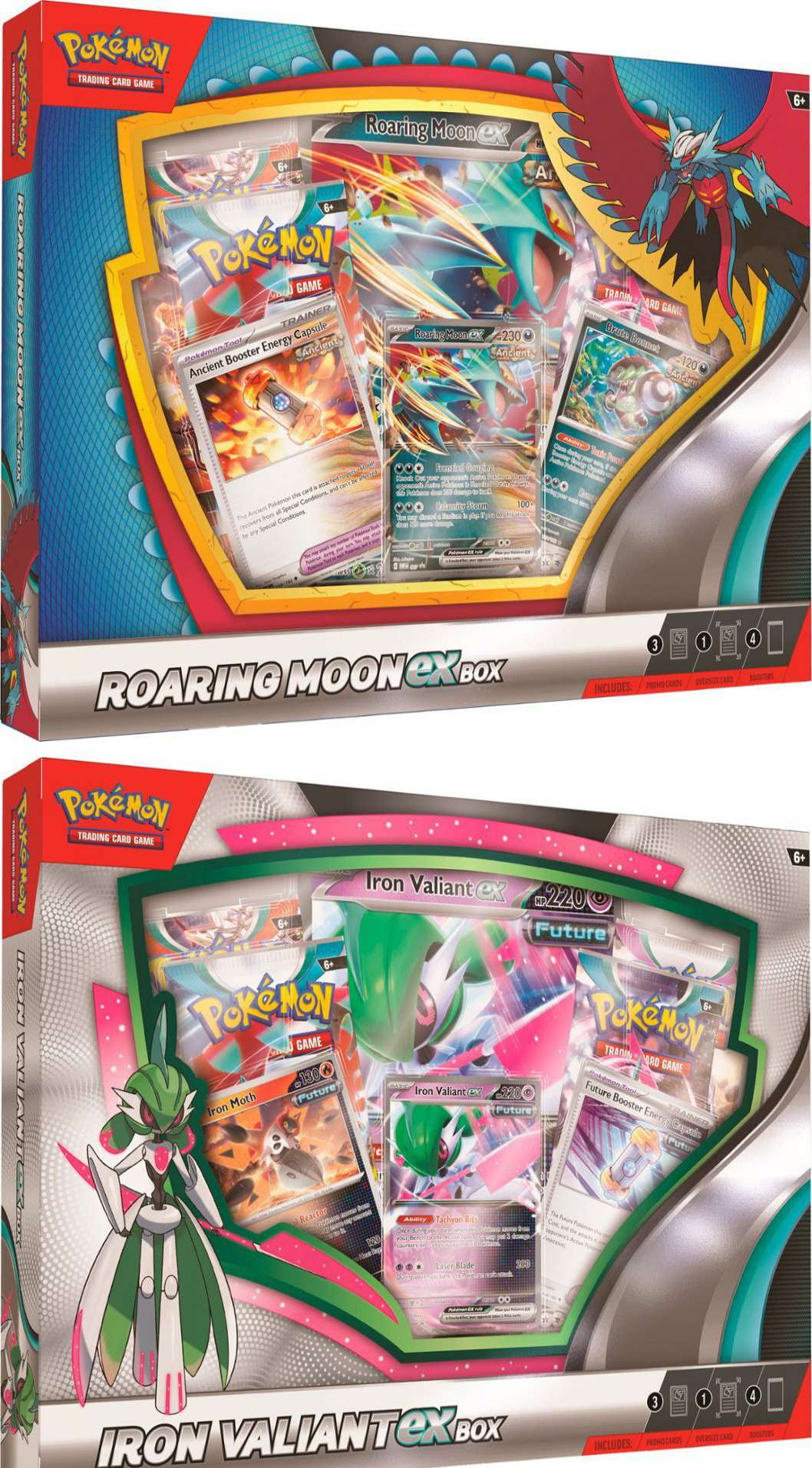 Pokemon Scarlet & Violet Iron Valiant ex & Roaring Moon ex Set of 2 ...