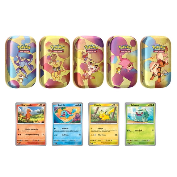Pokemon Scarlet Violet Mini Tins 5-Pack, 10 Booster Packs, Foil Promo ...