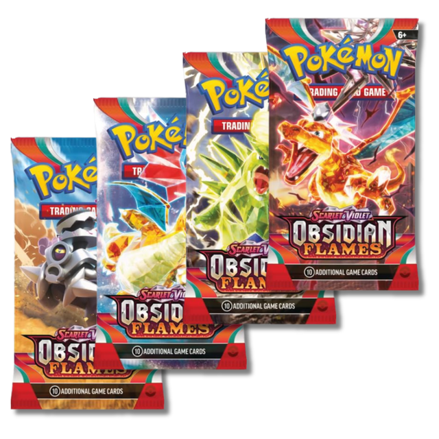 Pokemon Scarlet & Violet Obsidian Flames | 4 Booster Packs - Walmart.com