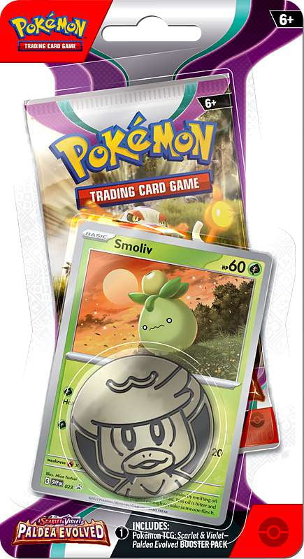 Pokemon Scarlet & Violet Paldea Evolved Smoliv Checklane Blister Pack ...
