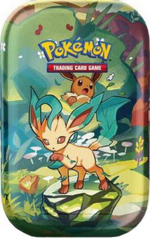Pokemon Scarlet & Violet Prismatic Evolutions Leafeon Mini Tin (2 ...