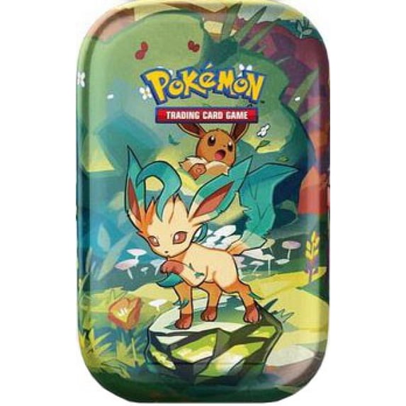 Pokemon Scarlet & Violet Prismatic Evolutions Leafeon Mini Tin (2 ...
