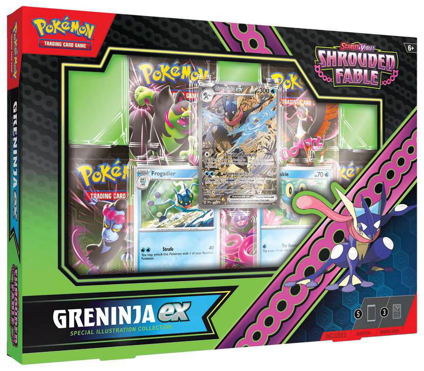 Pokemon Scarlet & Violet Shrouded Fable Greninja ex Special Illustration Collection (5 Booster ...