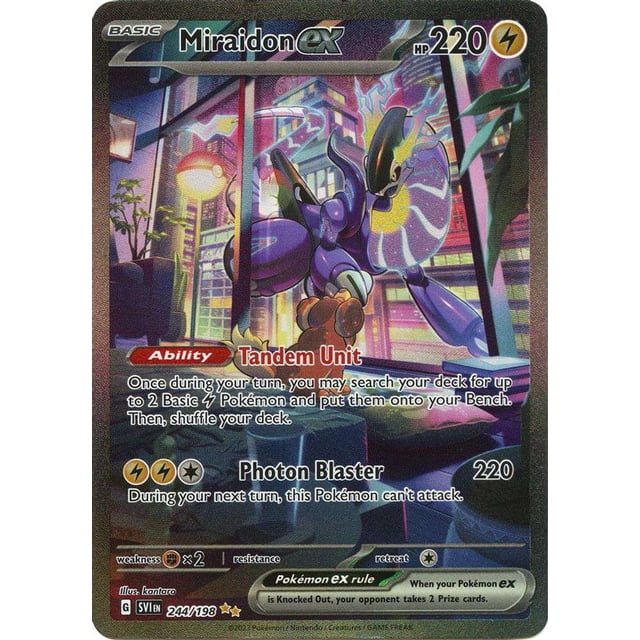 Pokemon Scarlet & Violet Special Illustration Rare Miraidon ex #244/198 ...