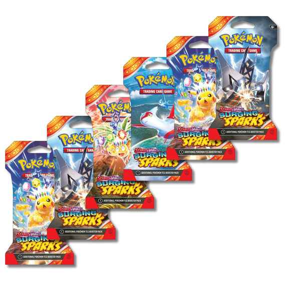 Pokemon Scarlet & Violet Surging Sparks | 6 Sleeved Boosters Packs ...
