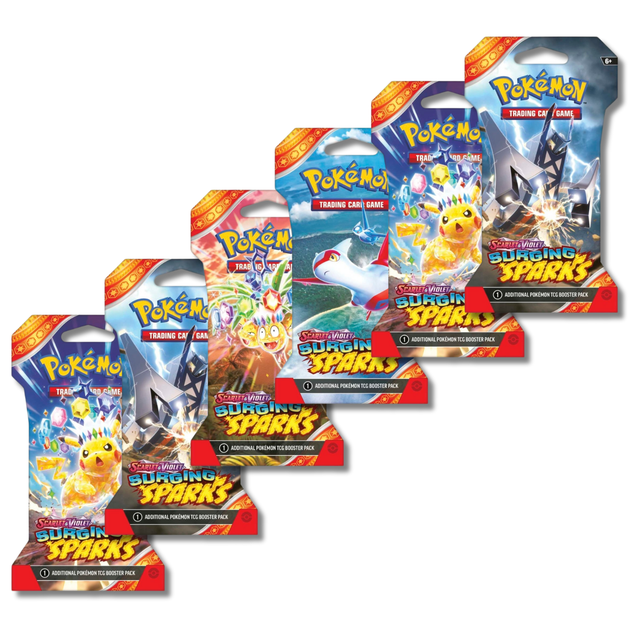 Pokemon Scarlet & Violet Surging Sparks | 6 Sleeved Boosters Packs ...
