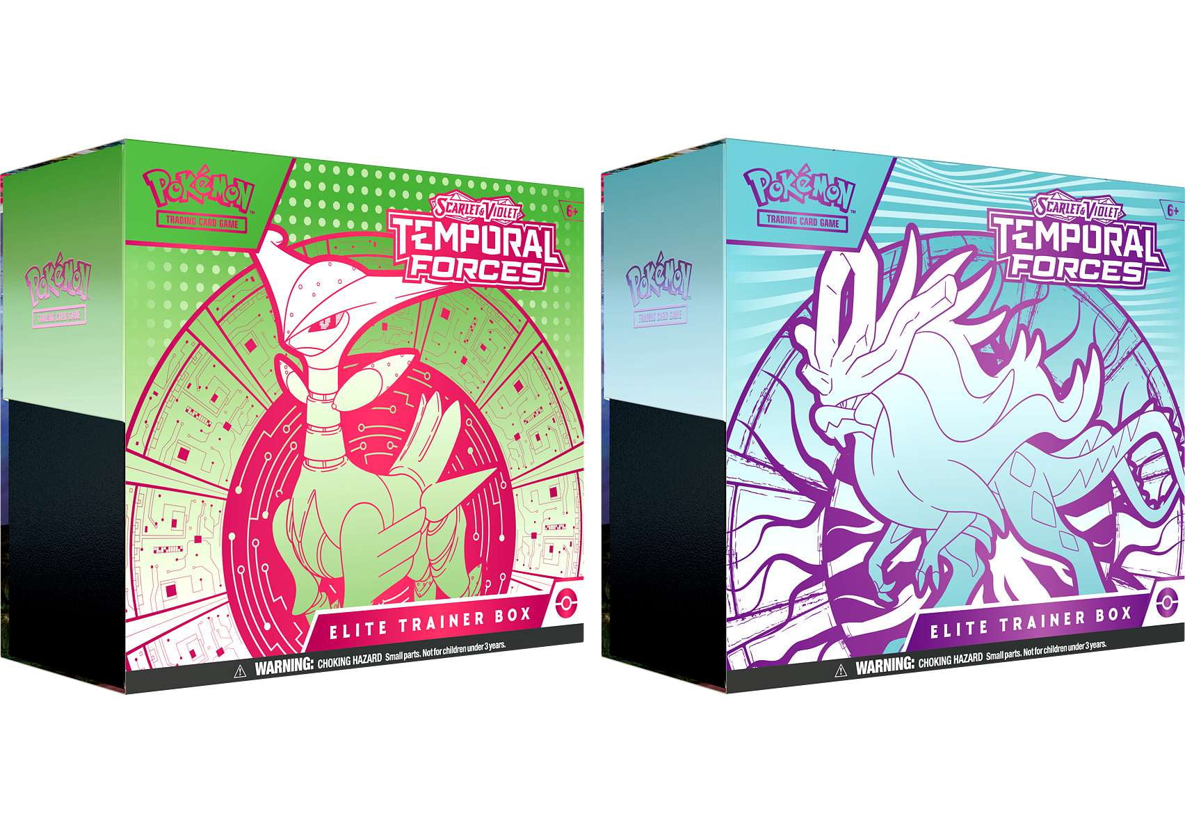 Pokemon Scarlet & Violet Temporal Forces Walking Wake & Iron Leaves Set of 2 Elite Trainer Boxes ...