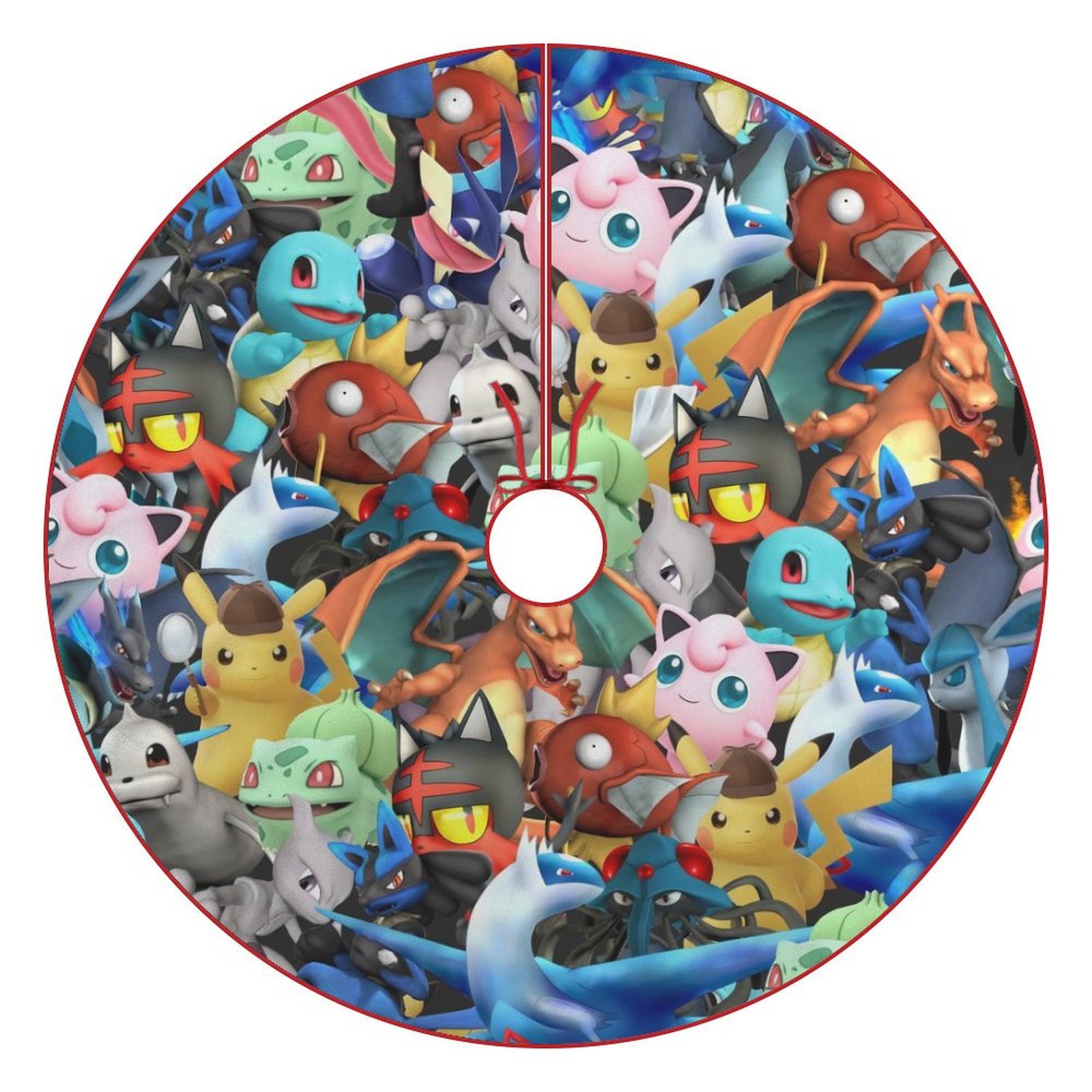 Pokemon Seamless Cartoon Large Merry Christmas Tree Skirt, Funny Soft ...