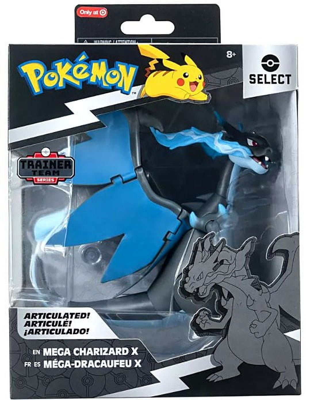 Jazwares Pokémon Select Mega Charizard X Action Figure 6-Inch Highly ...