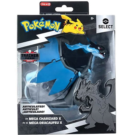 Jazwares, Pokemon Figure, Mega Charizard X, 6-inch Super-Articulated ...