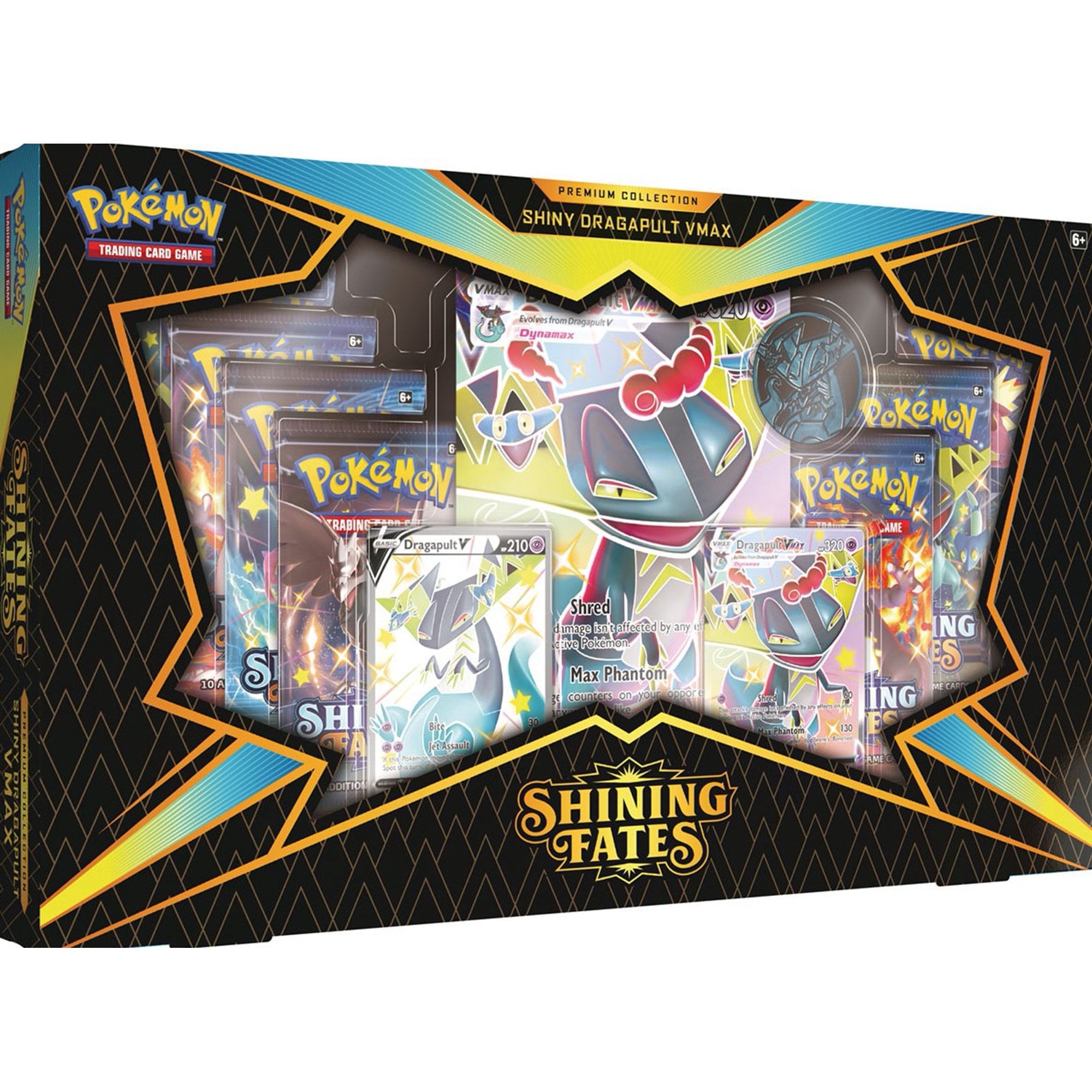 Pokemon Shining Fates Dragapult VMAX Premium Collection [7 Booster ...