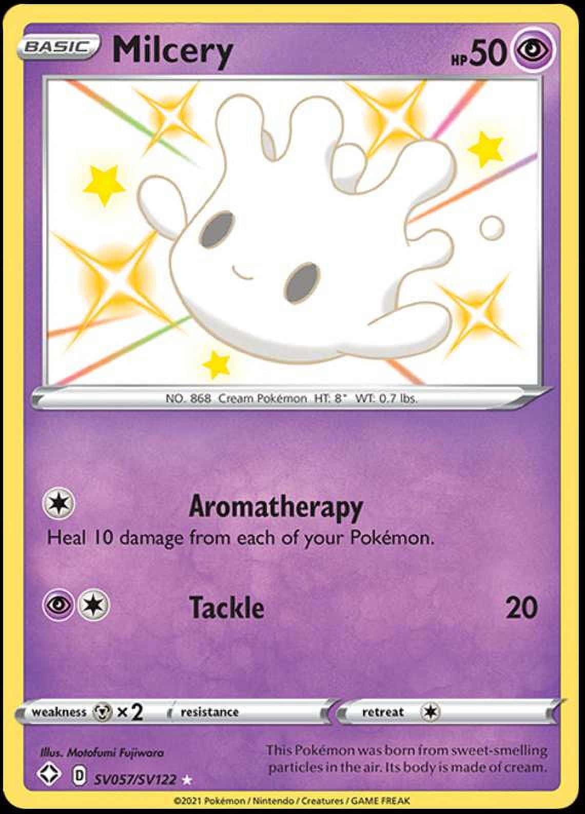 Pokemon Shining Fates Shiny Rare Milcery SV057 - Walmart.com