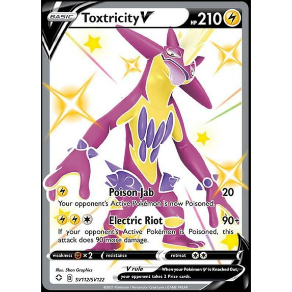 Pokemon Shining Fates Shiny Rare Toxtricity V SV112 - Walmart.com