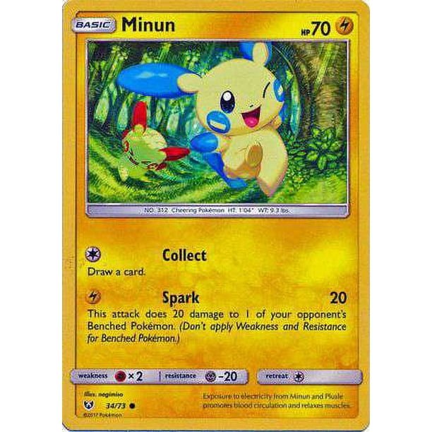 Pokemon Shining Legends Common Minun #34 - Walmart Business Supplies
