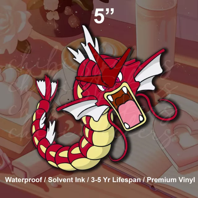 Pokemon Shiny Gyarados Water Pokemon Rare Pikachu Vinyl Sticker Decal ...