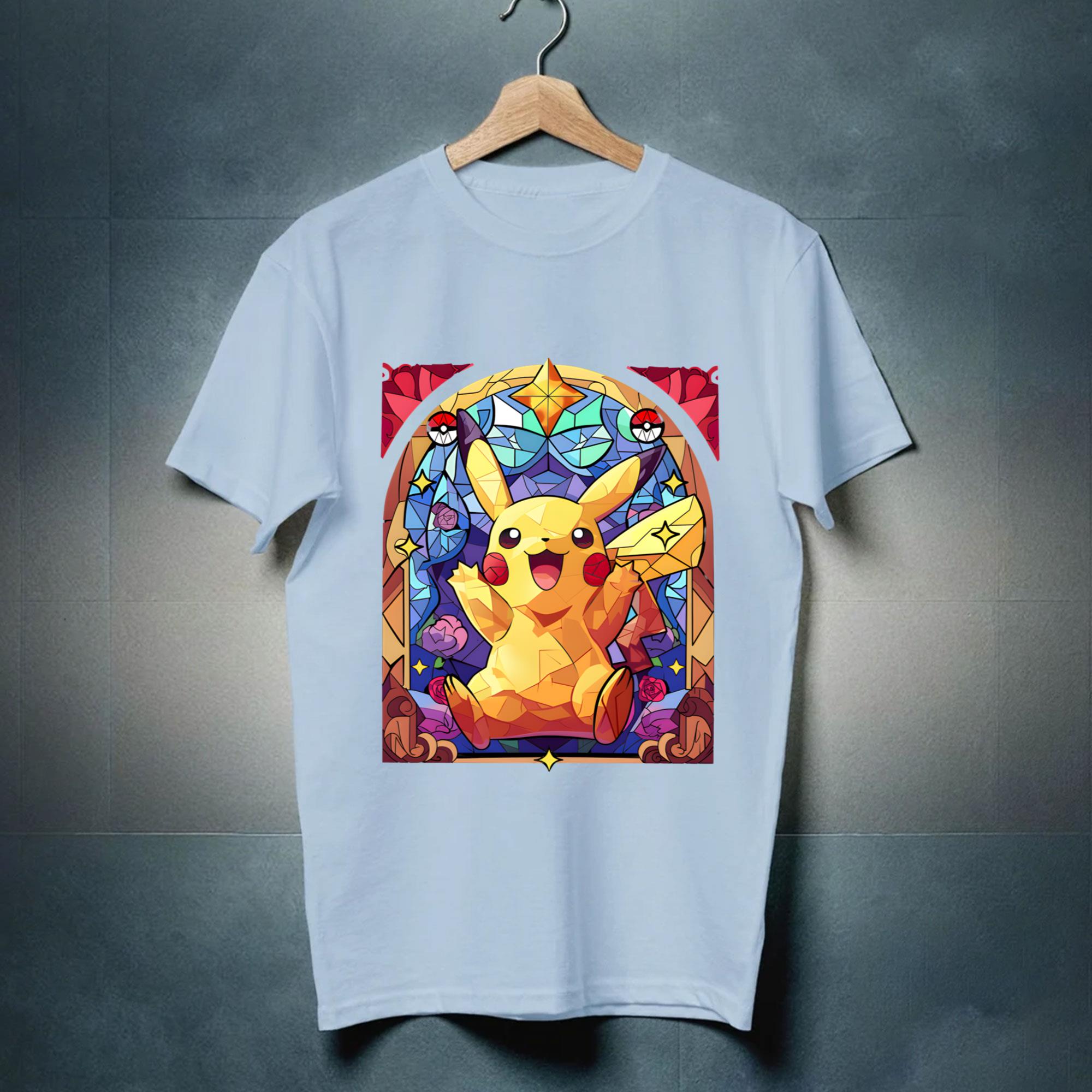 Pokemon Shirt - Pikachu Shirt - YELLOW STAINED GLASS Tee - Walmart.com