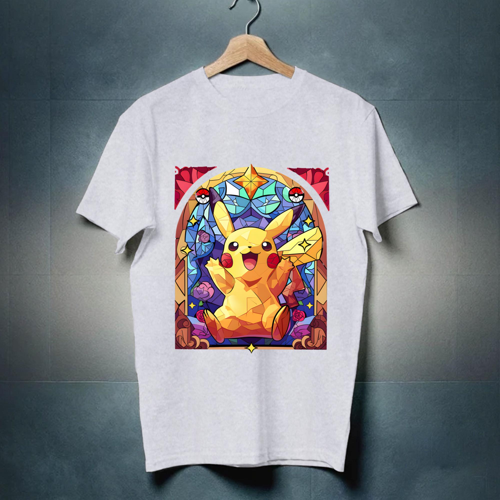Pokemon Shirt - Pikachu Shirt - YELLOW STAINED GLASS Tee - Walmart.com