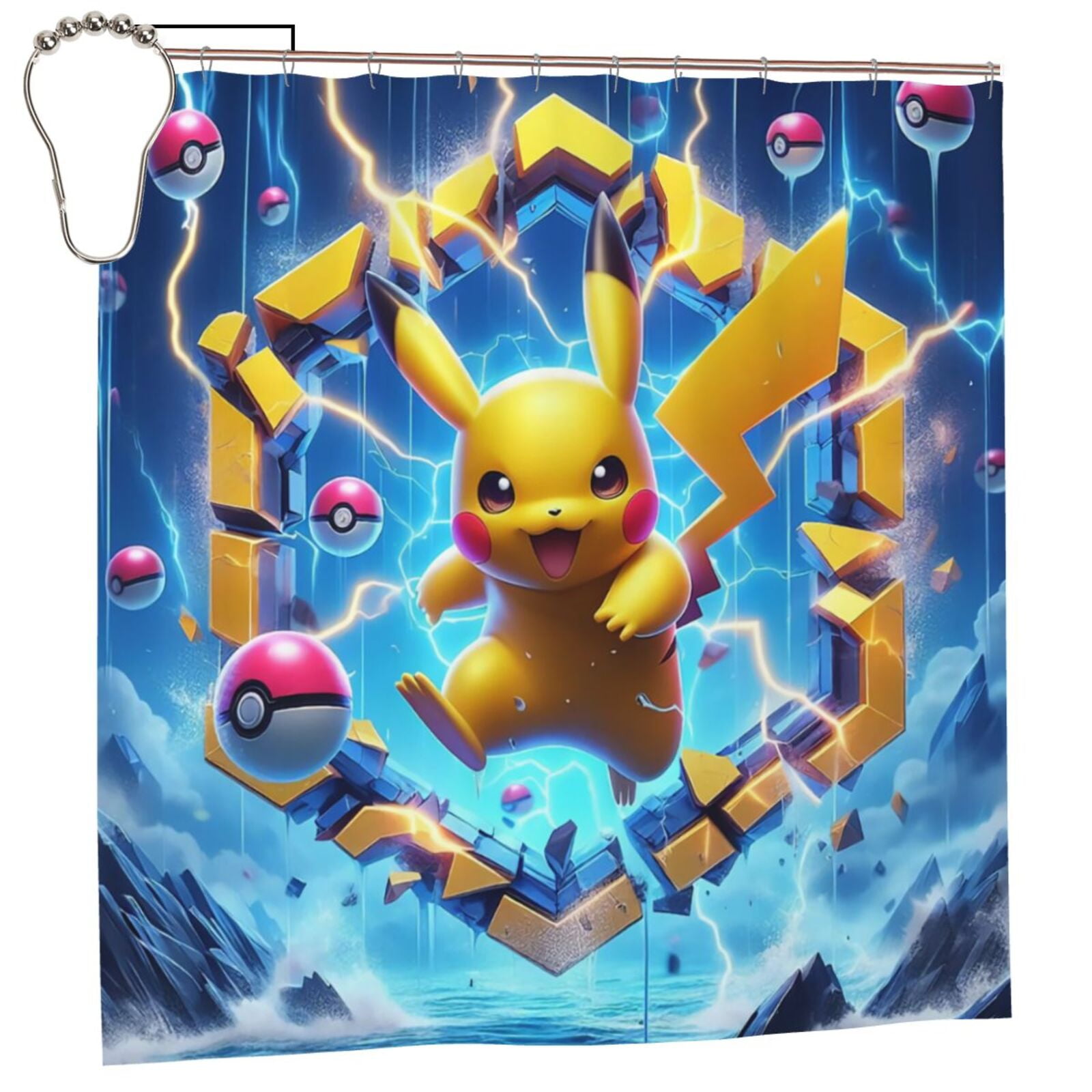 Pokemon Shower Curtain 72x72in Iron - Walmart.com