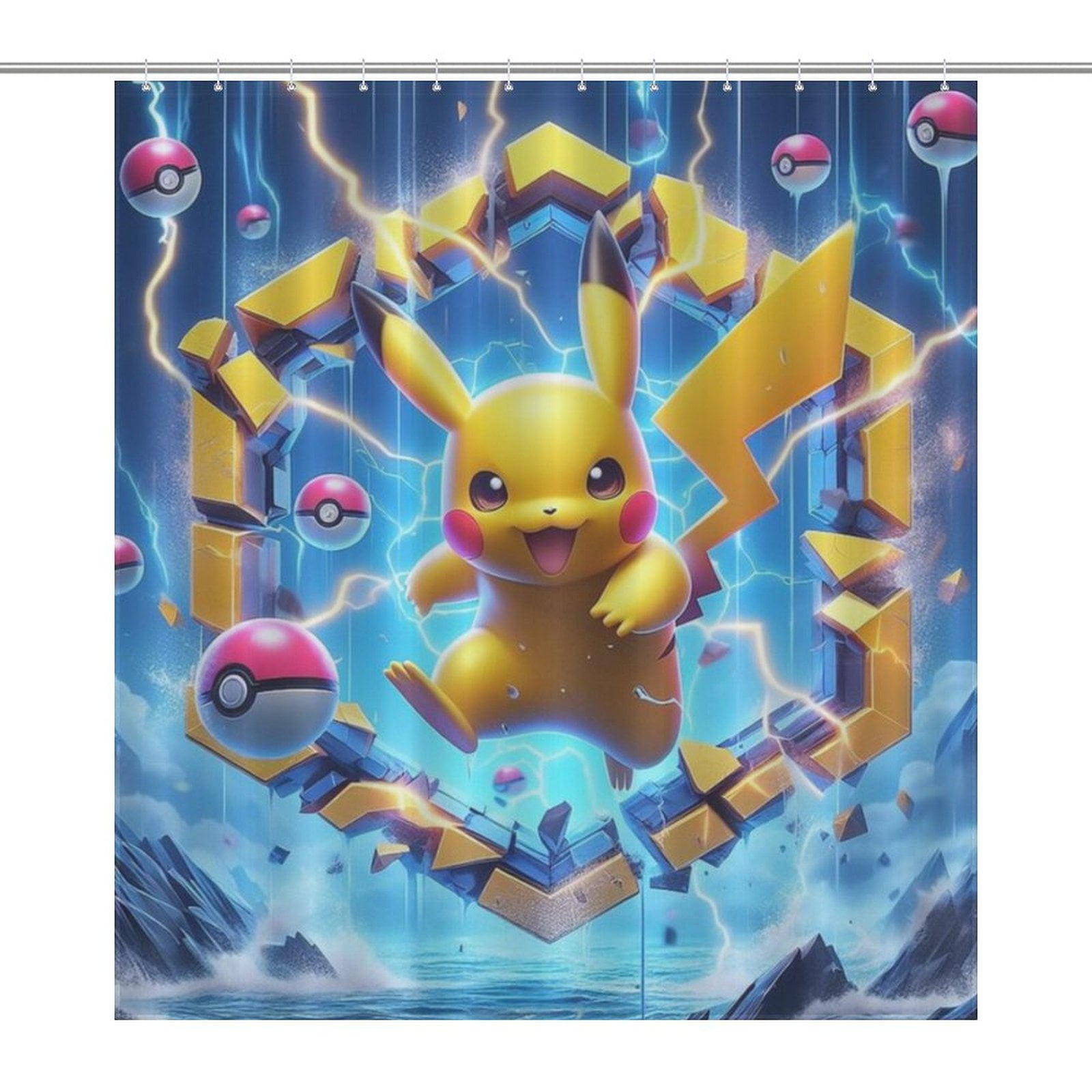 Pokemon Shower Curtain Anime Room Decor Pokemon Merch - Walmart.com