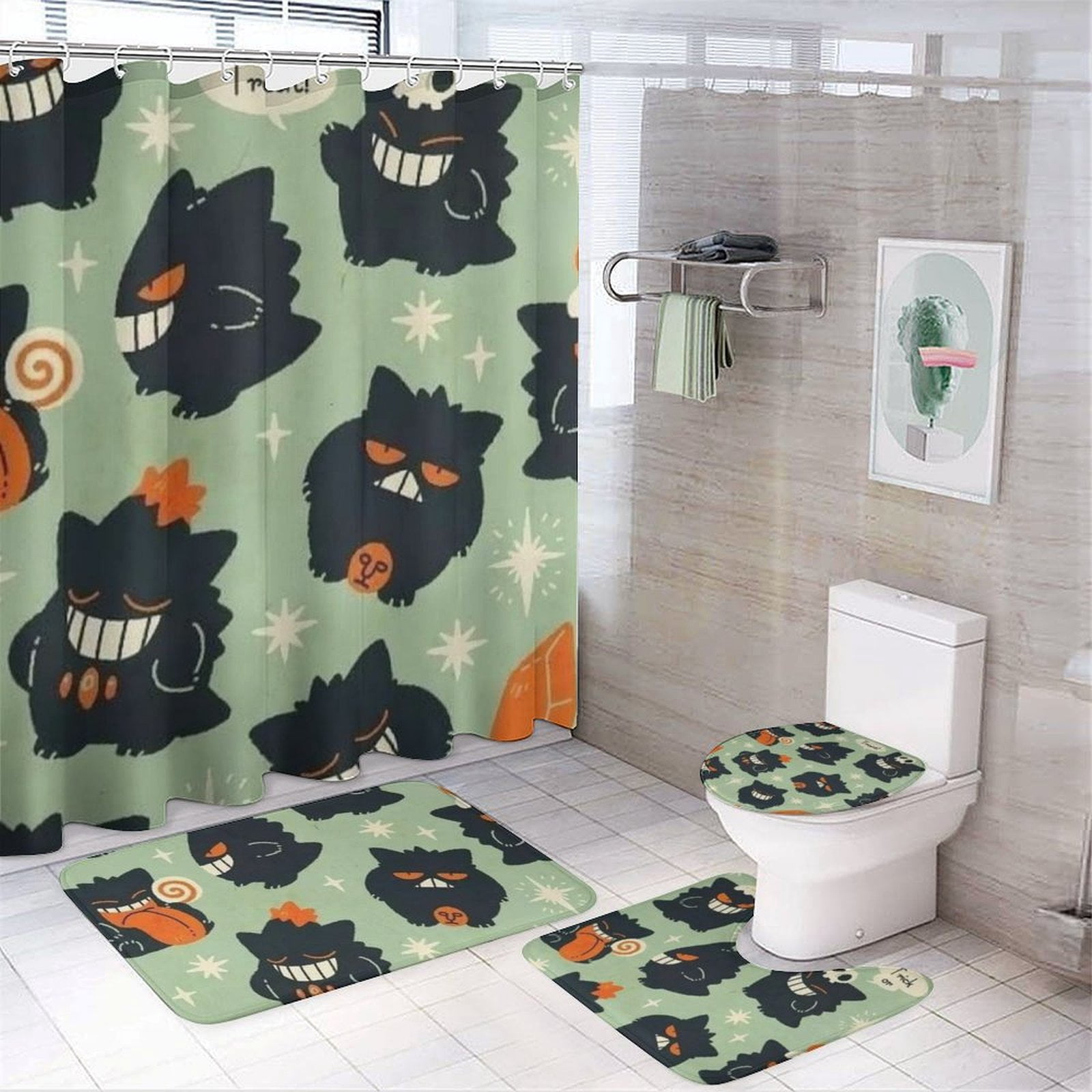 Pokemon Shower Curtain Sets Cartoon Anime for Boys Grils Gift - Walmart.com