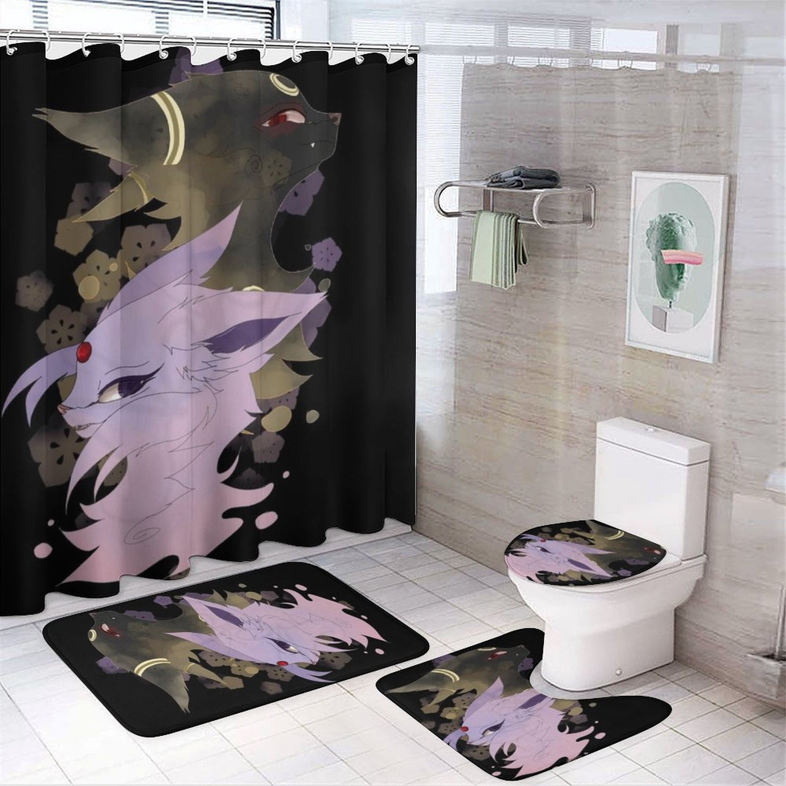 Pokemon Shower Curtain Sets Cartoon Anime for Boys Grils Gift - Walmart.com