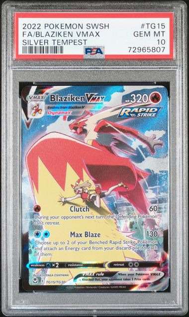 Pokemon Silver Tempest Rare Blaziken Vmax (PSA 10) - Walmart.com