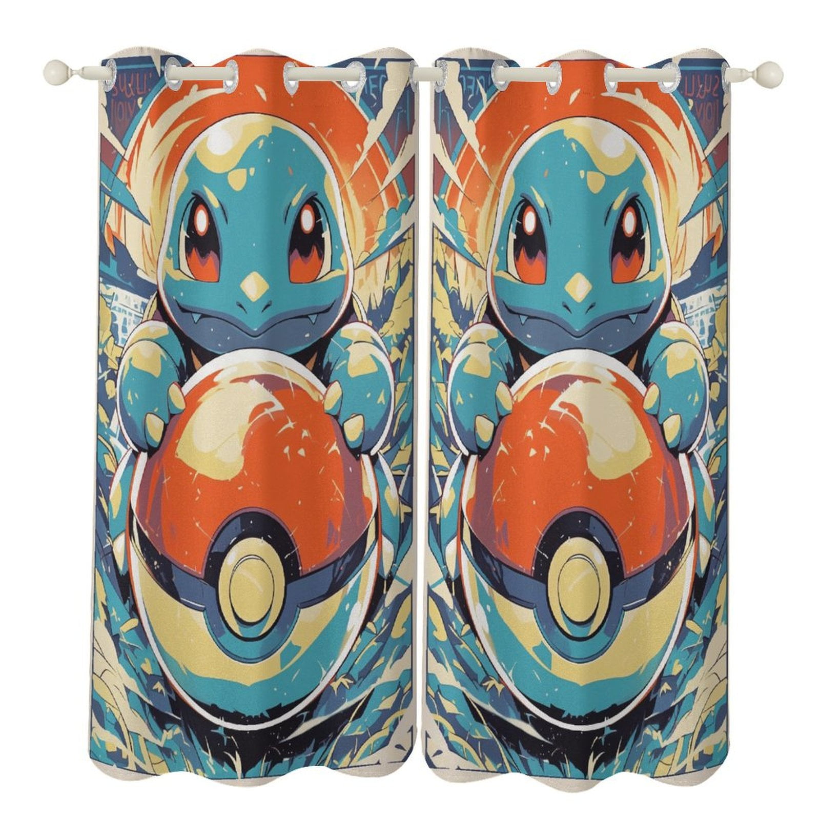 Pokemon Squirtle Poster Curtains,Blackout Curtains for Bedroom,2 Thick ...