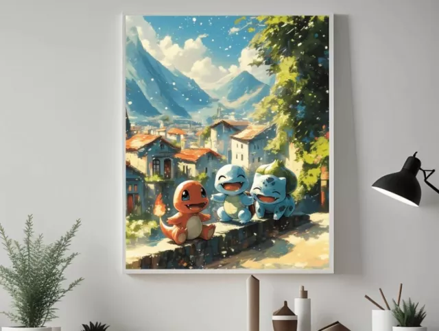 Pokemon Starters Poster, Anime Poster NO FRAMED POSTER Home Decor ...