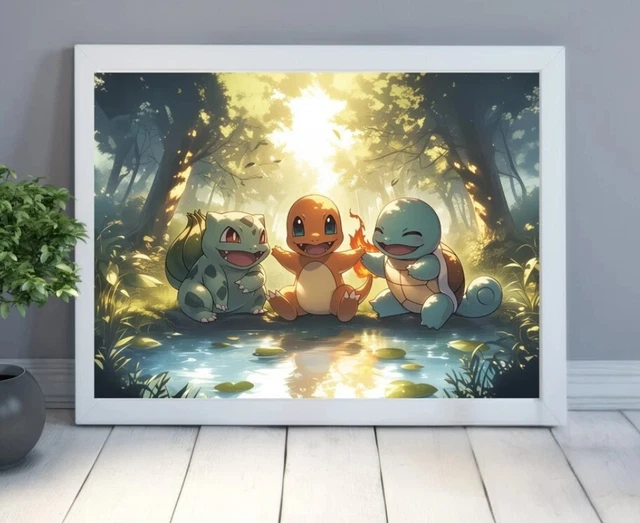 Pokemon Starters S01, Anime Poster NO FRAMED POSTER Home Decor, Vintage ...