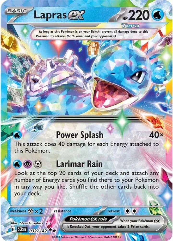 Pokemon Stellar Crown Double Rare Lapras ex #32 - Walmart.com