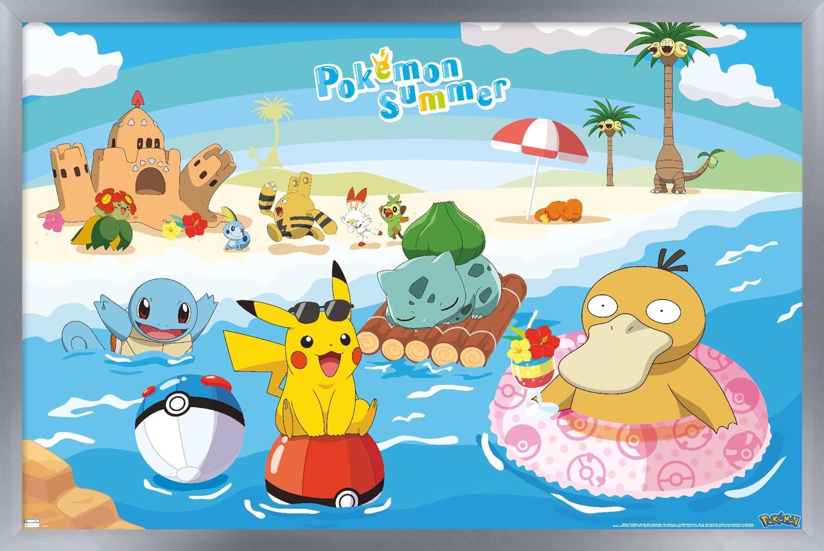 Pokemon - Summer Wall Poster, 22.375" x 34" Framed - Walmart.com