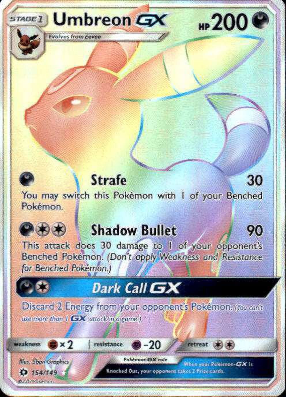 Pokemon Sun & Moon Base Set Hyper Rare Umbreon GX #154 - Walmart.com