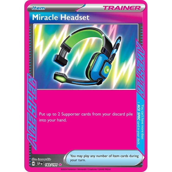 Pokemon Surging Sparks Ace SPEC Rare Miracle Headset #183 - Walmart.com