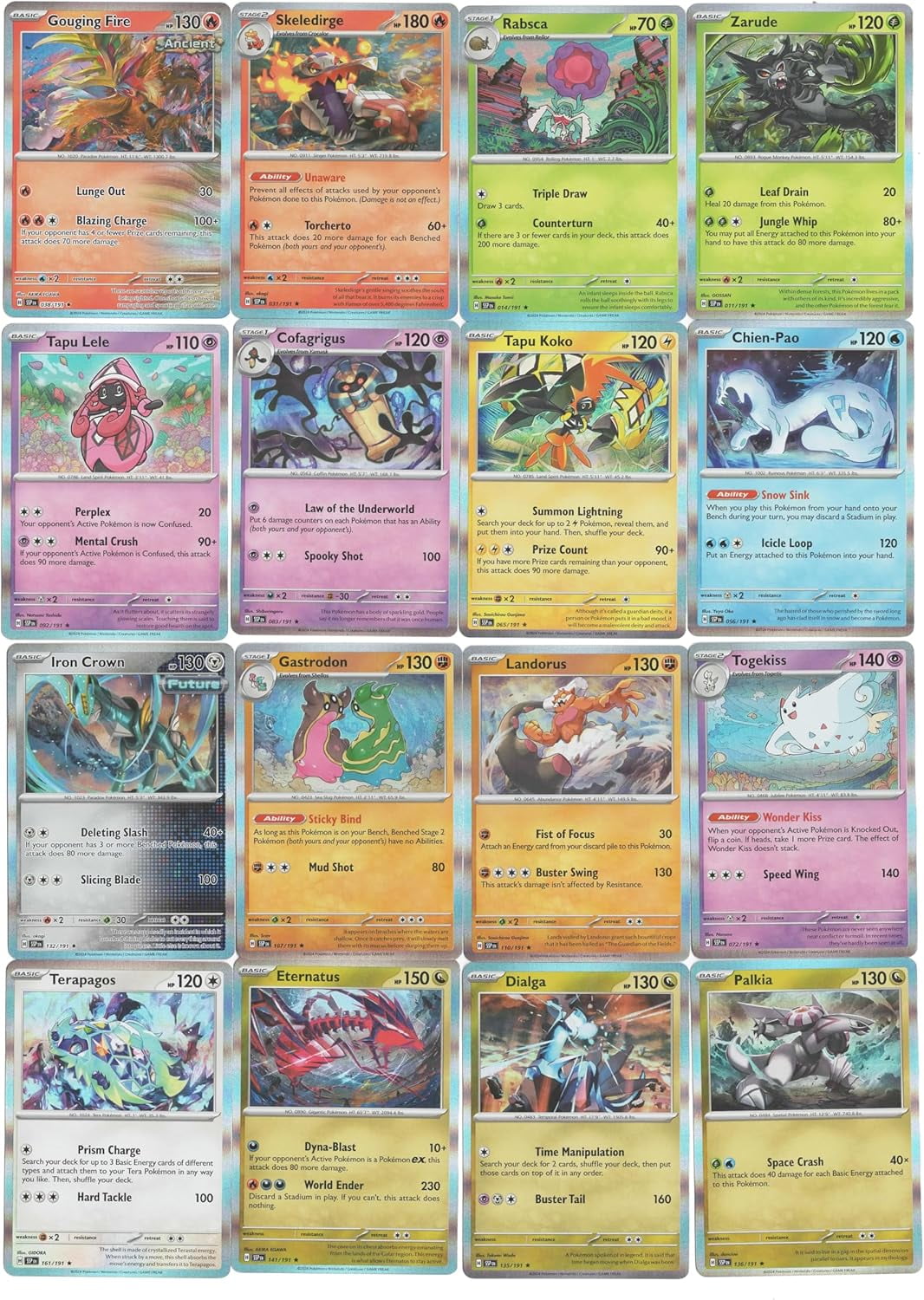 Pokemon Surging Sparks – Complete Holo Rare Card Set – x16 Card Lot ...