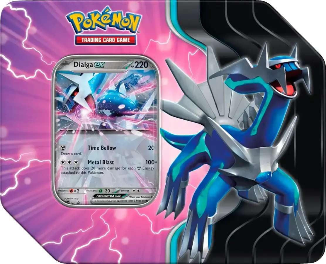 Pokemon Sword & Shield Azure Legends Dialga ex Tin Set (5 Booster Packs ...