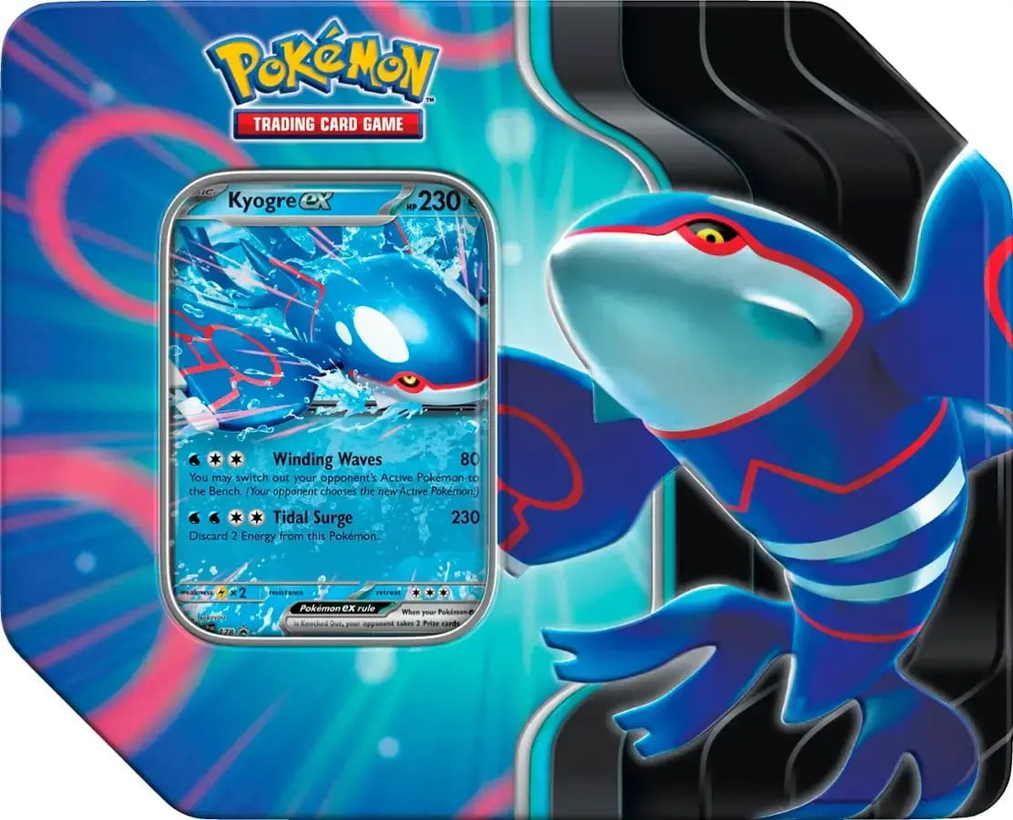 Pokemon Sword & Shield Azure Legends Kyogre ex Tin Set (5 Booster Packs ...