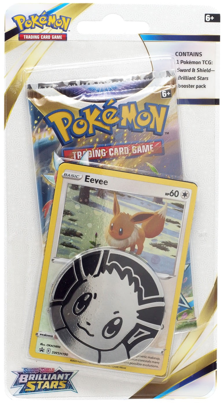 Pokemon Sword & Shield Brilliant Stars Eevee Checklane BLISTER Pack ...
