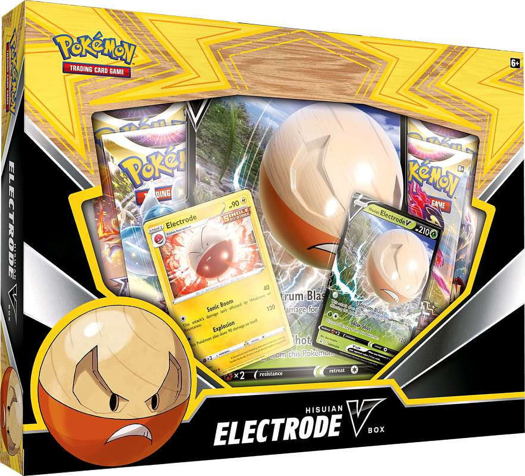 Pokemon Hisuian Electrode V Box, 4 Booster Packs, 2 Foil Cards ...