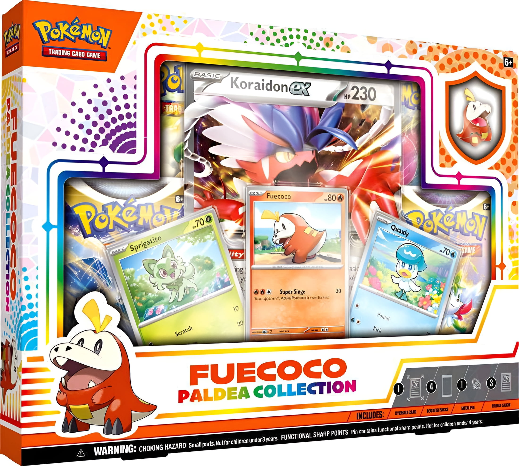 Pokemon Sword & Shield Paldea Collection Fuecoco Box (4 Booster Packs ...