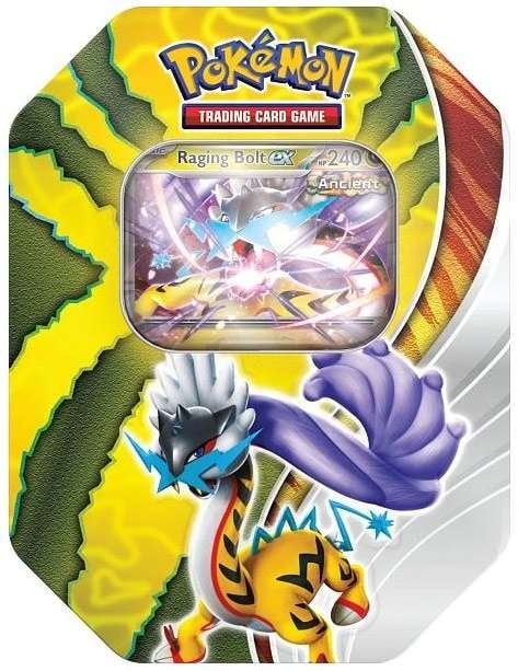 Pokemon Sword & Shield Paradox Destinies Raging Bolt ex Tin Set (4 ...