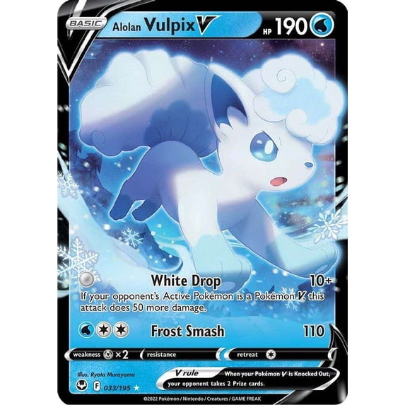 Pokemon Sword & Shield Silver Tempest Ultra Rare Alolan Vulpix V #33 ...