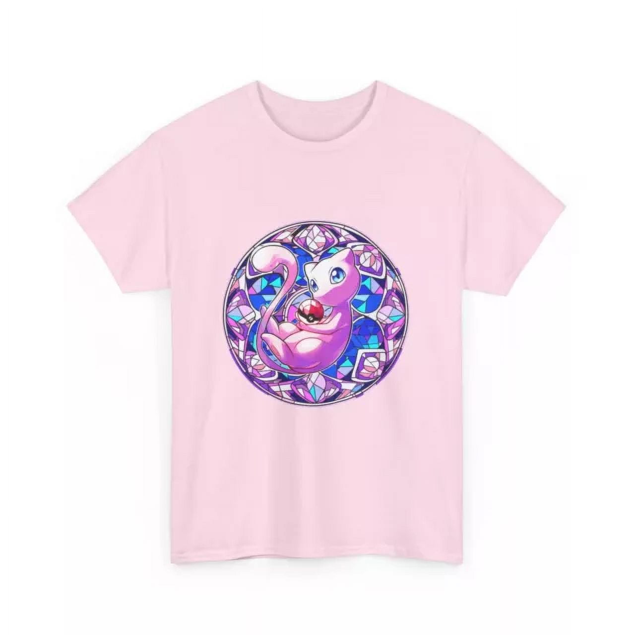 Pokemon T-Shirt - Mew Shirt - Pink Stained Glass Tee - Walmart.com