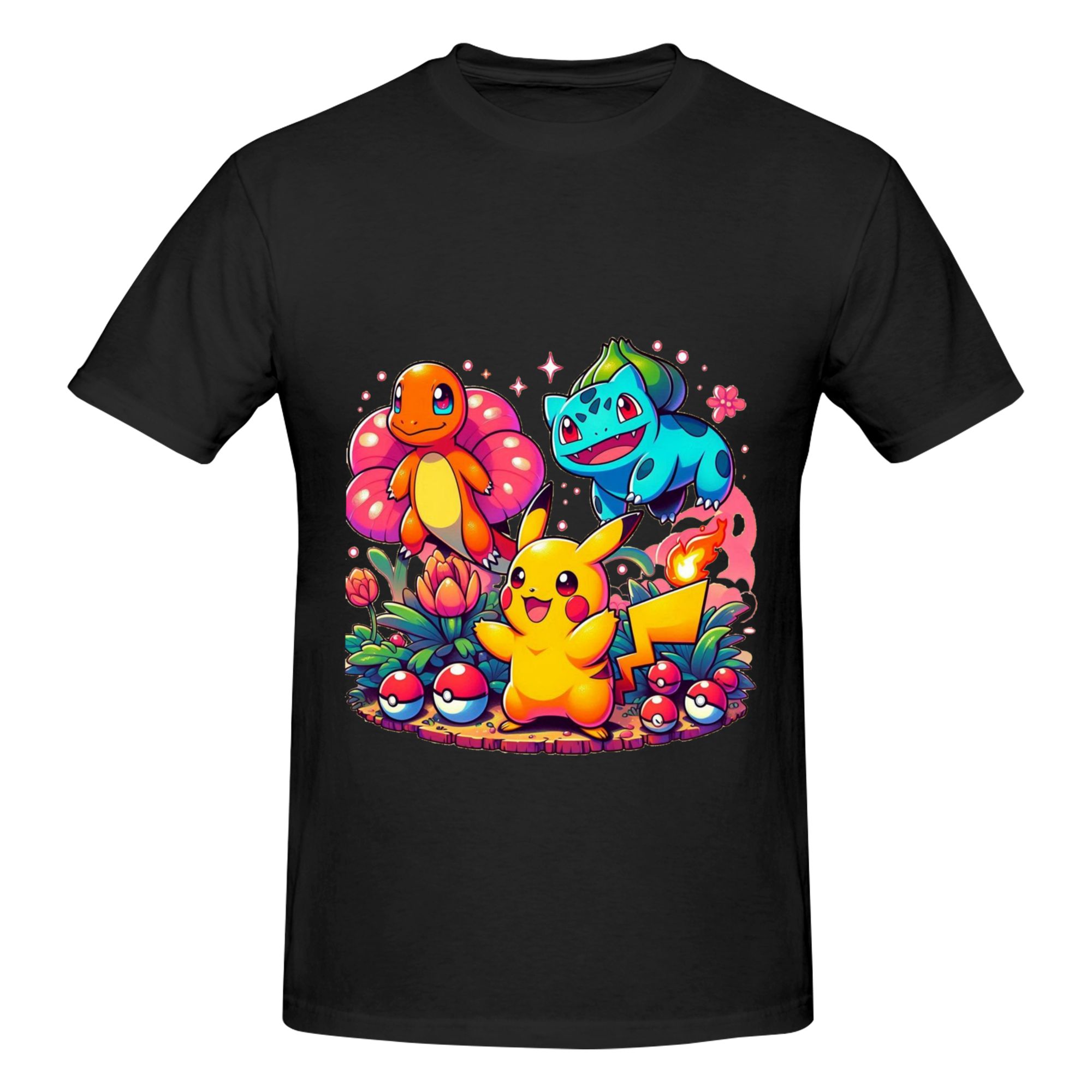 Pokemon T-Shirts for Adult | White OR Black Top | Pikachu Characters ...