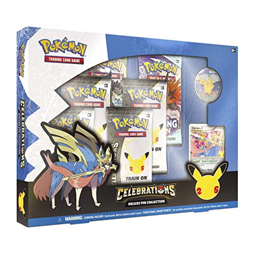 Pokemon TCG: Celebrations Deluxe Pin Zacian LV.X Booster Collection Box ...