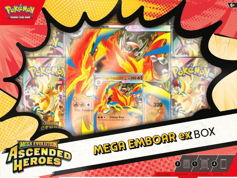 Pokemon TCG: Mega Evolution - Ascended Heroes Mega Emboar ex Box ...