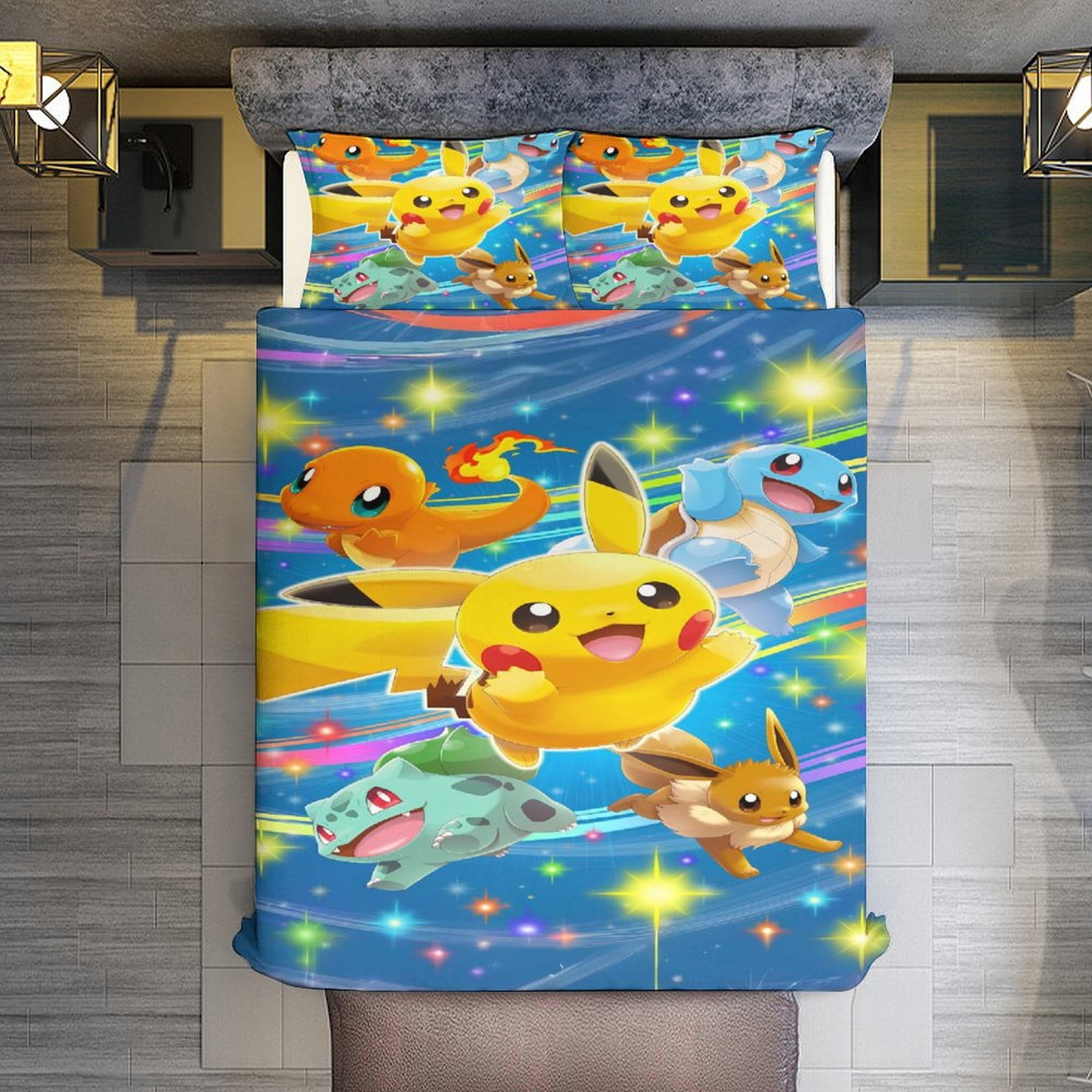 Pokemon TCG Pocket Full Artworks - Mystical Island Queen Sheet Set,Duvet Cover Set with Zipper ...