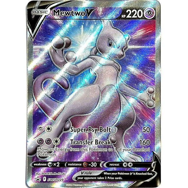 Pokemon TCG Pokemon Go Mewtwo V SWSH229 Full Art Black Star Promo ...