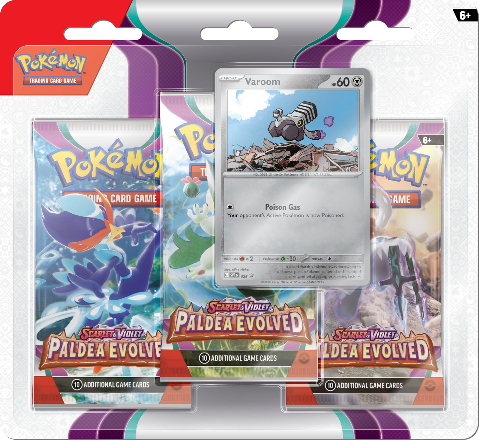 Legendary Pokemon TCG: Scarlet & Violet Paldea Evolved 3 Pack Blister ...